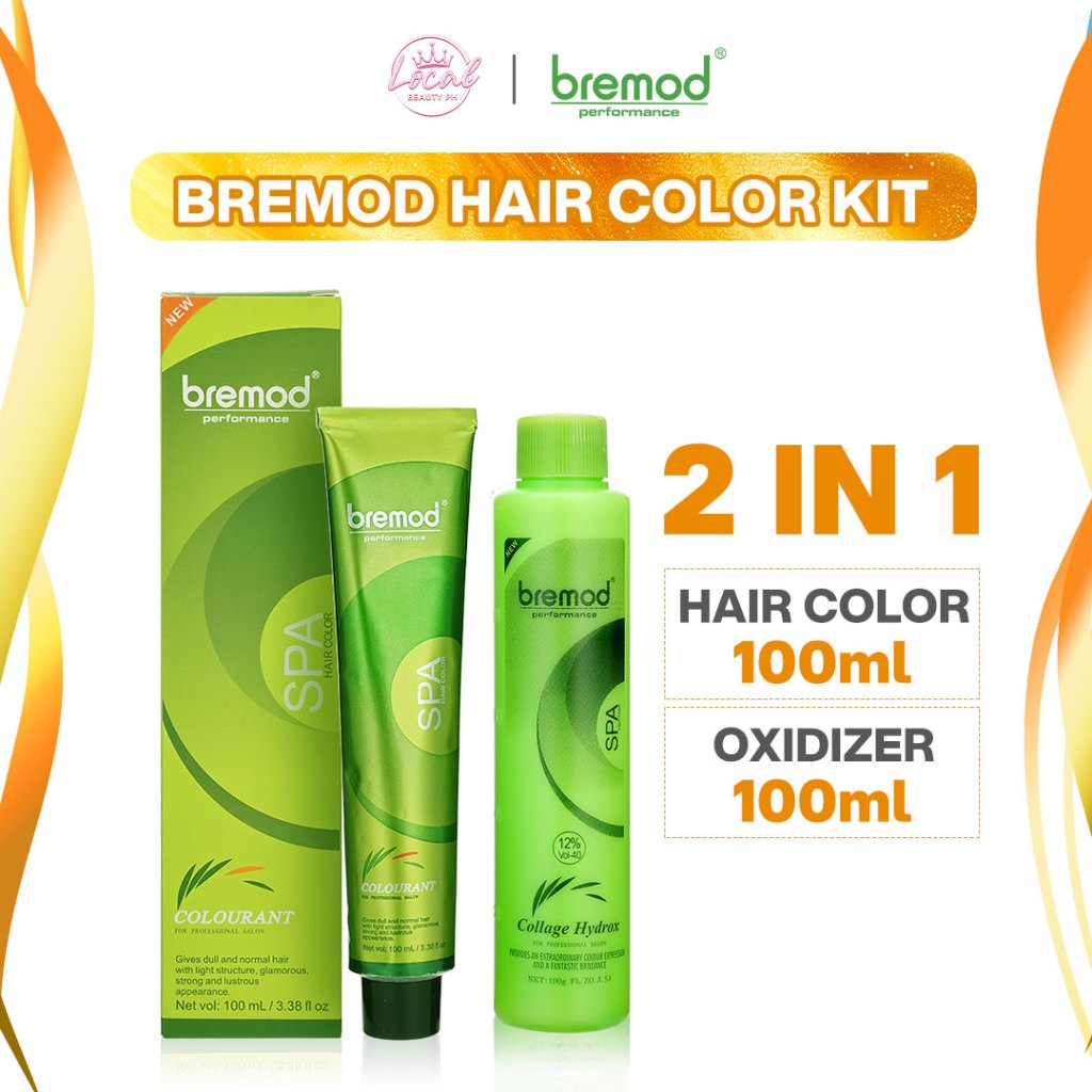 Bremod Hair Color +Oxidizer 2 In 1 6.17 Honey Tea Brown 2.0 Black ...