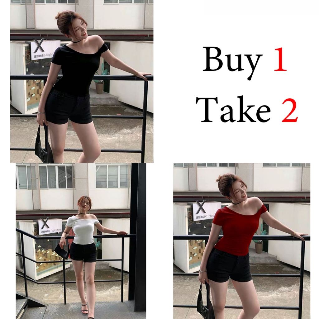 Asymmetrical double lined top Buy 1 Take 1 Free(Total of 2pcs) Half-Off ...