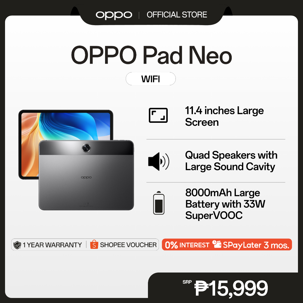 [LIVESTREAM EXCLUSIVE] OPPO Pad Neo LTE/WiFi | 11.4"Screen | 8000mAh ...