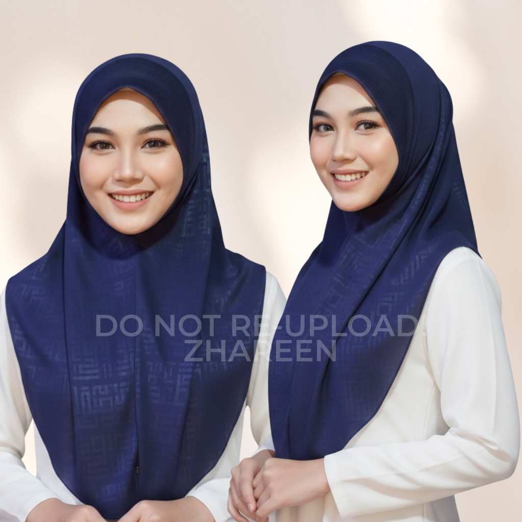Zhareen MONOGRAM 3D EMBOSSED Hijab Tudung Combong Sukob | Shopee ...