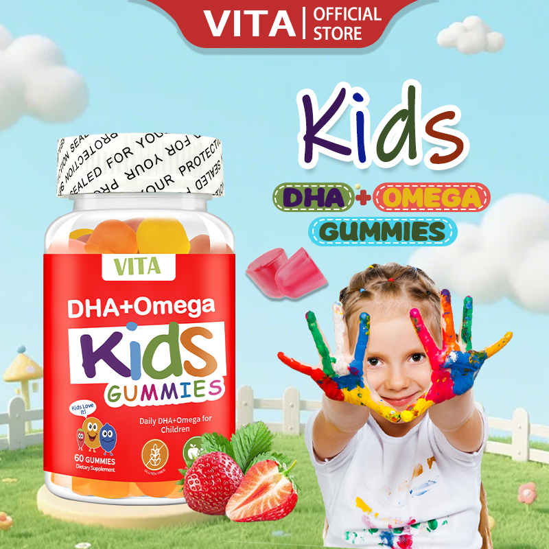 VITA DHA OMEGA Gummies with Omega-3 and Vitamin D Vitamin C Helps ...