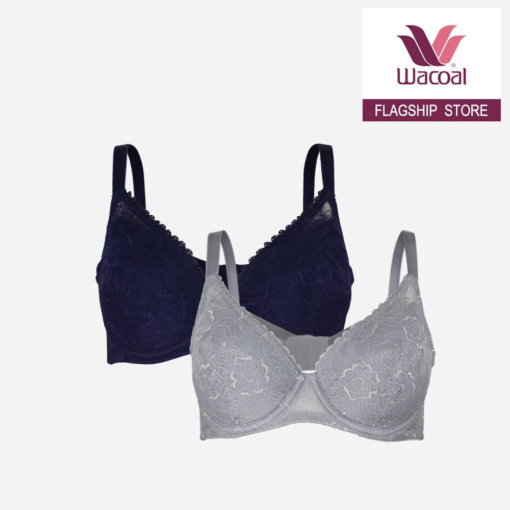 Wacoal Pretty Pairs - Wired Full Cup Lacey Bra (YIB4098) | Shopee ...