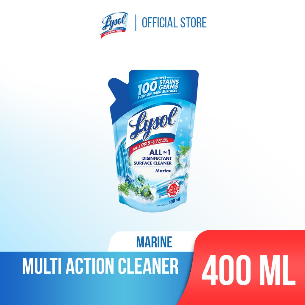 Lysol Multi Action Cleaner Antibacterial Marine Scent 400 mL | Shopee ...