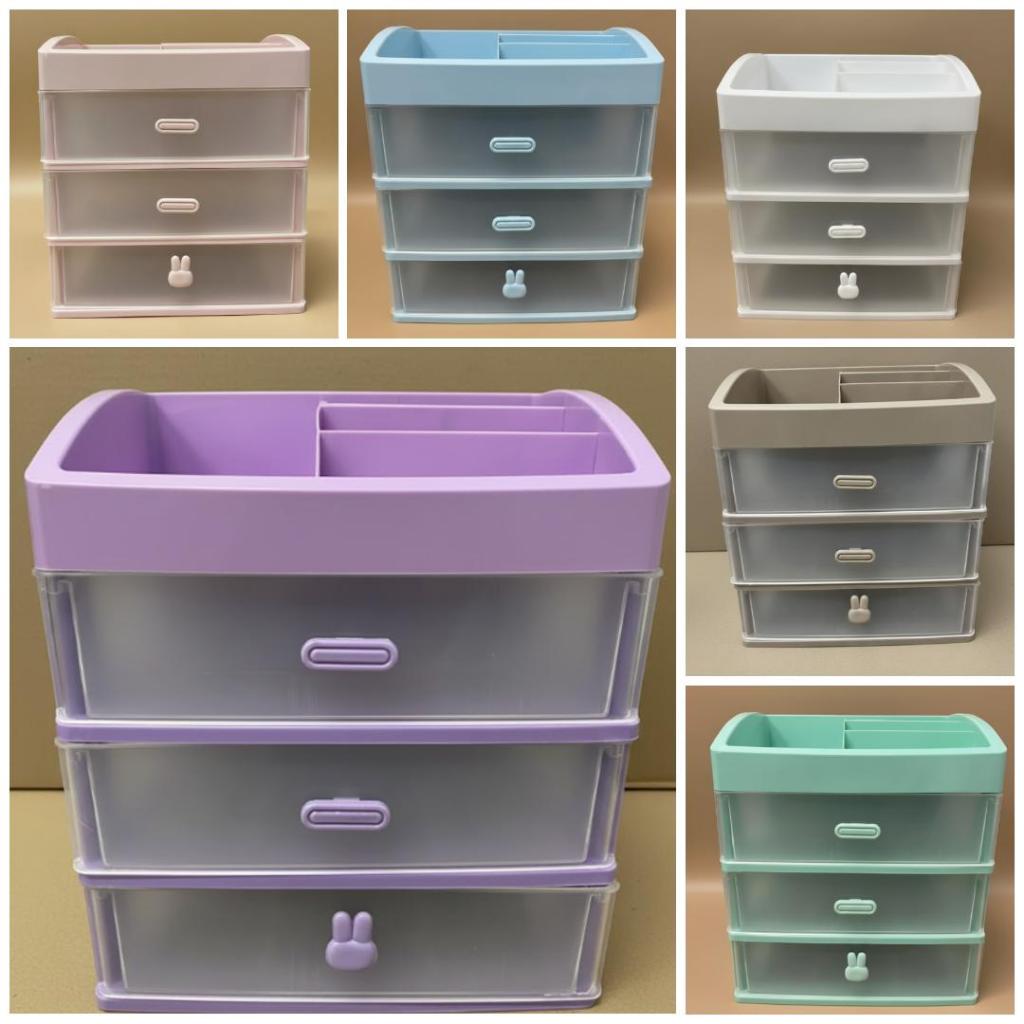 COD 3 Layer Storage Box Transparent Drawer Desk Organizer for Makeup ...