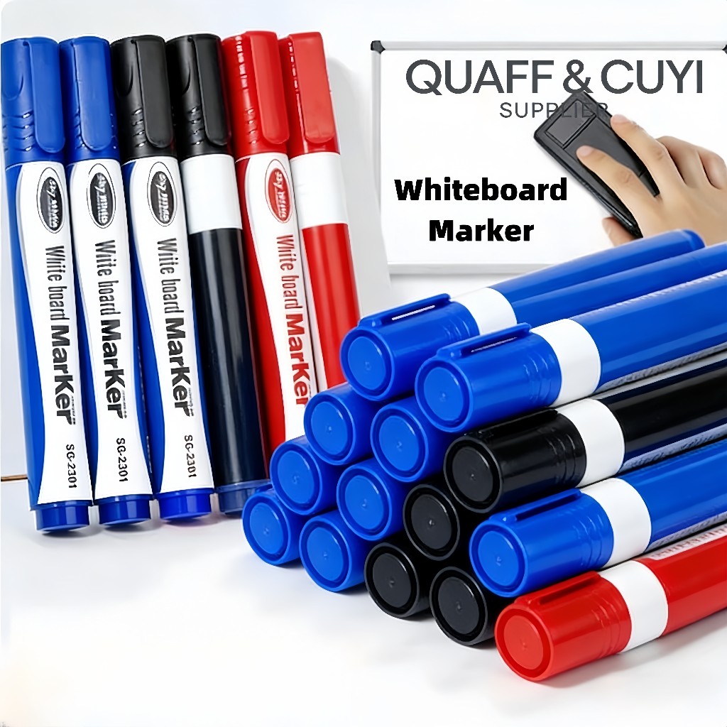 Whiteboard Marker Ultra Fine Tip Black Red Blue Marker Erasable Writing ...