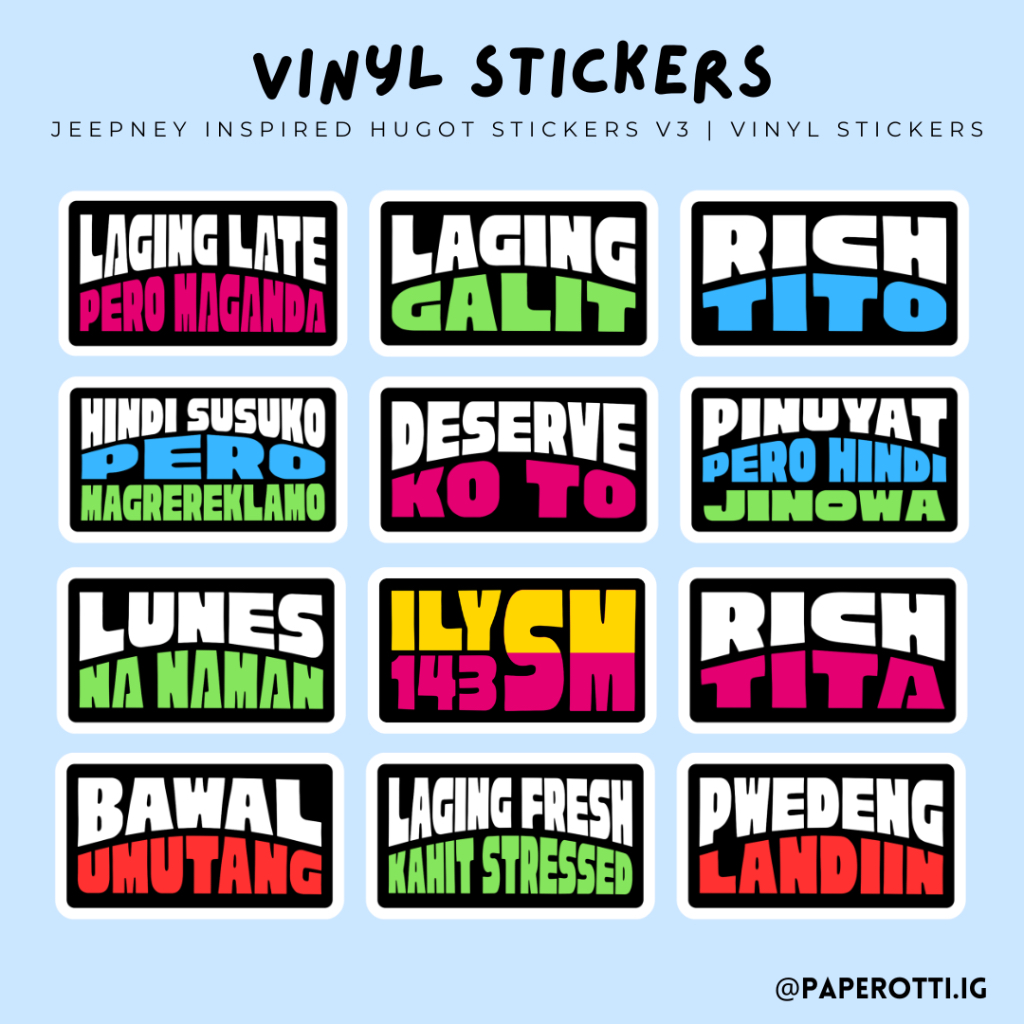 Jeepney Inspired Funny Stickers V3 | Filipino Humor | Waterproof Vinyl ...