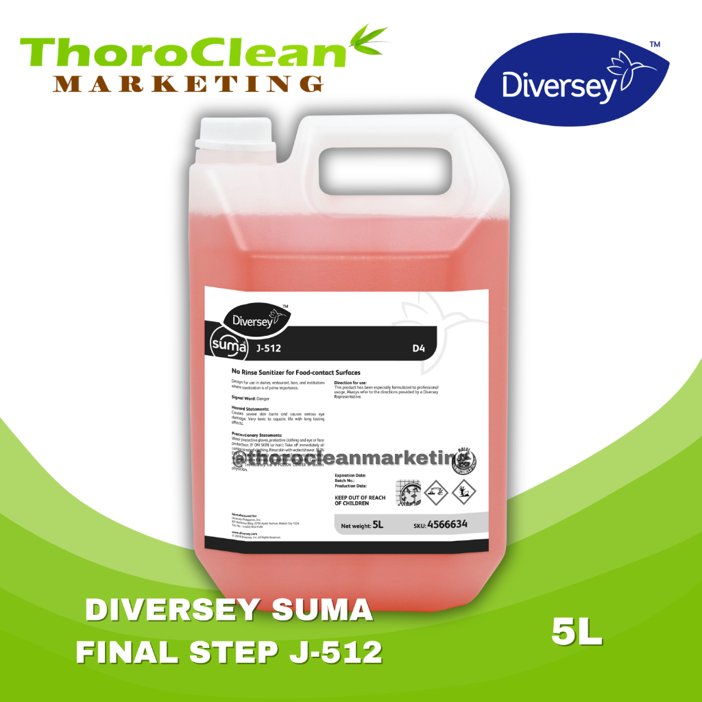Diversey Suma Final Step J-512 No Rinse Sanitizer For Food Contact ...
