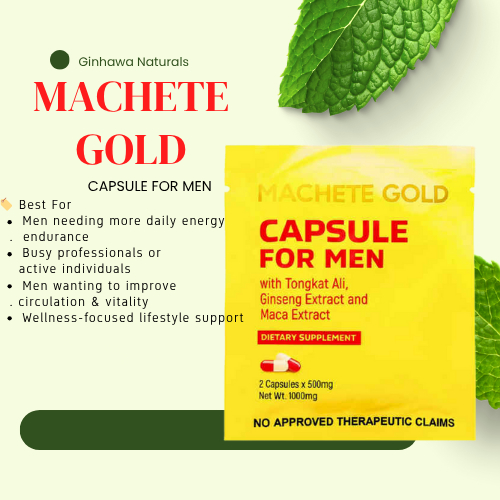 Machete Gold Capsule for Men with Tongkat ali Ginseng and Maca ...