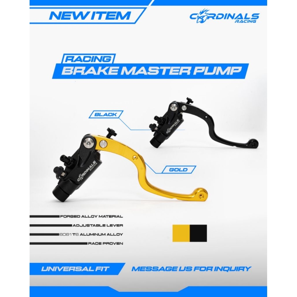 CARDINALS RACING BRAKE MASTER PUMP 14MM/16MM UNIVERSAL FIT | Shopee ...