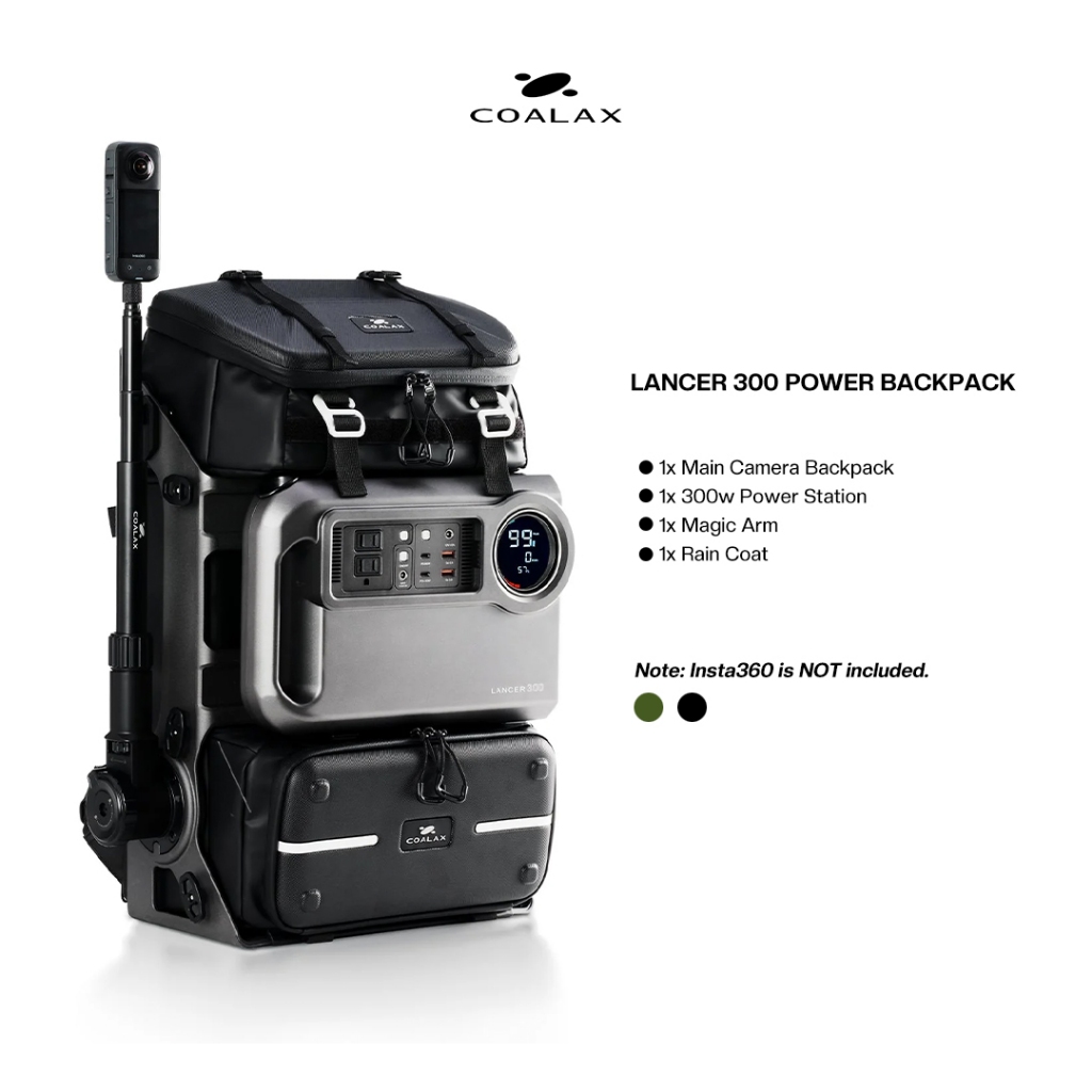 Coalax Lancer 300 - Travel Camera Smart Backpack with 300W Portable ...
