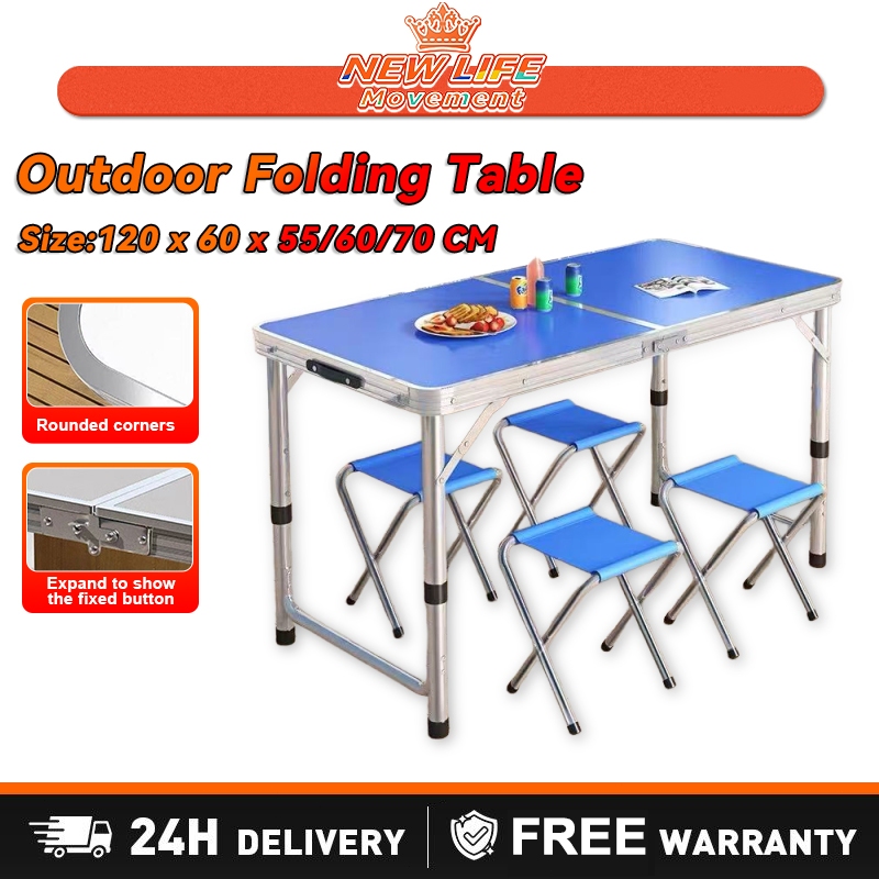 Outdoor Portable Camping Home Table Folding Table Height-Adjustable ...