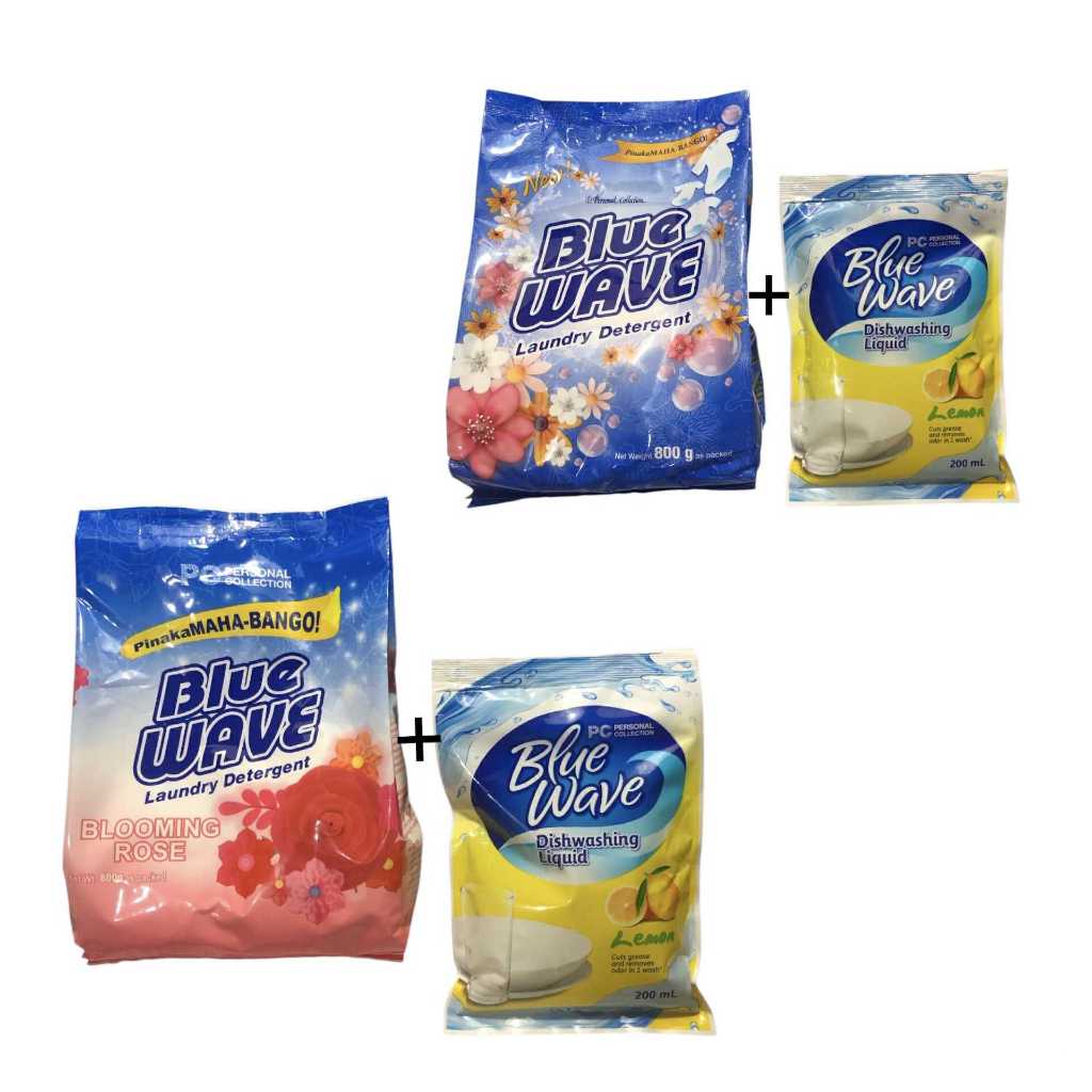BLUE WAVE bundle Powder Laundry Detergent 800g+ Dishwashing Liquid 200g ...