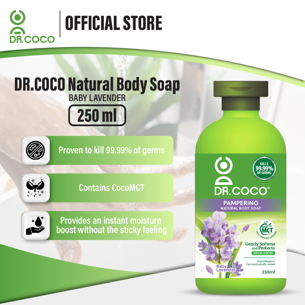 Dr. Coco Natural Body Wash Soap Lavender 250ml | Shopee Philippines