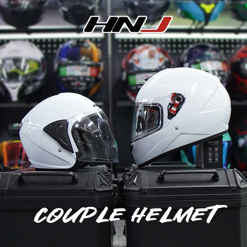 HNJ Motorcycle Helmet Couple Buy 1 Take 1 Couple Helmet Full Face Half ...
