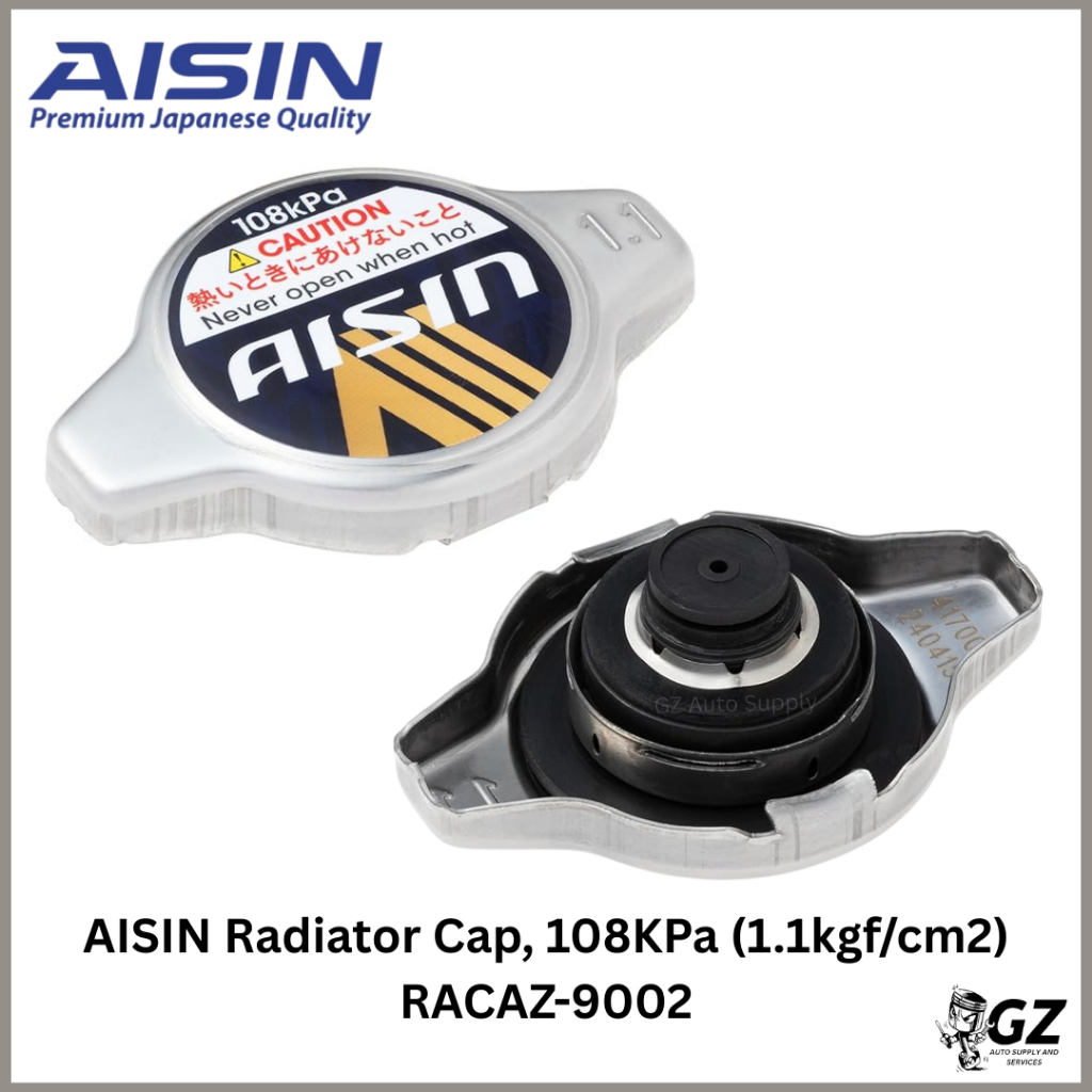 AISIN Radiator Cap, 108KPa (1.1kgf/cm2) RACAZ-9002, Car Engine Cooling, High Pressure, JAPAN ...