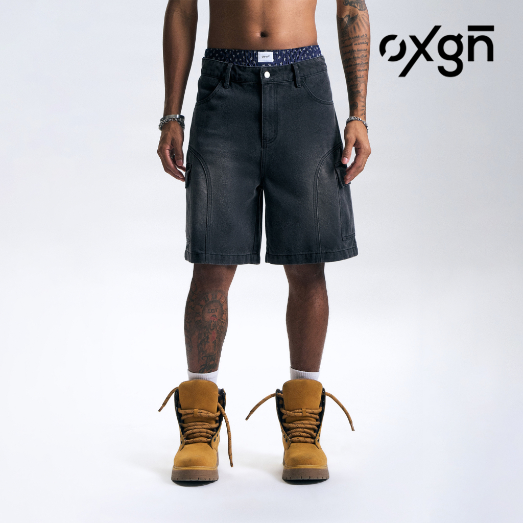 OXGN Denim Shorts For Men (Gray) | Shopee Philippines