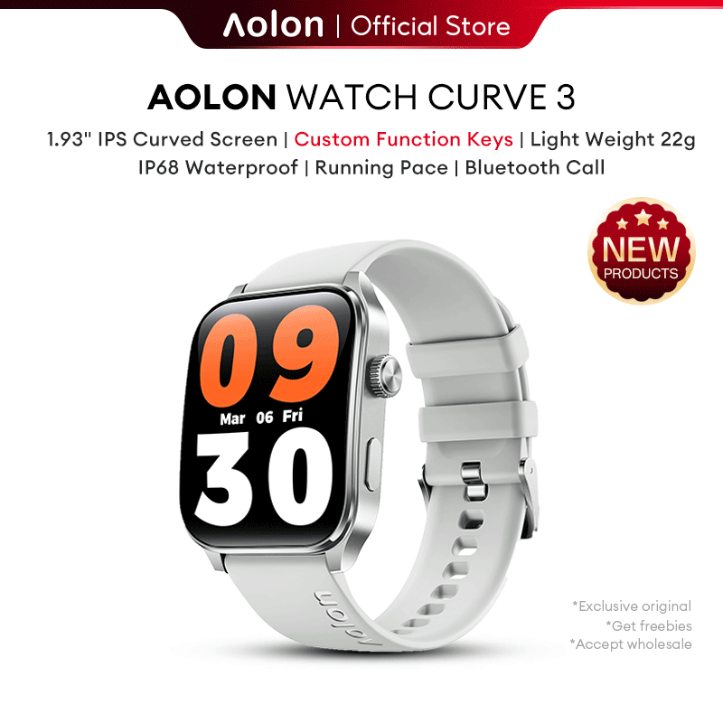 Aolon CURVE 3 Smart Watch Ultra Thin 1.93 IPS Bluetooth Call Running ...