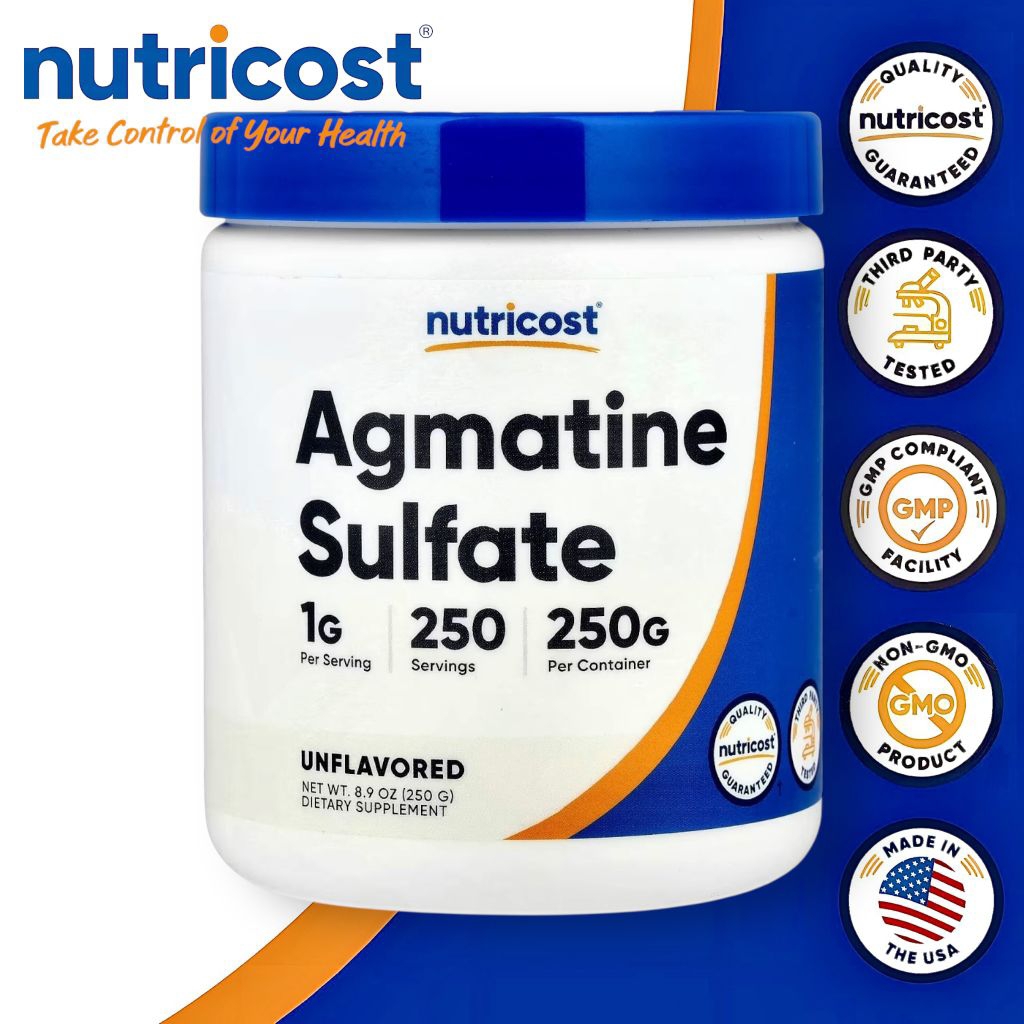 Nutricost, Agmatine Sulfate, Unflavored, 8.9 oz (250 g) | Shopee ...