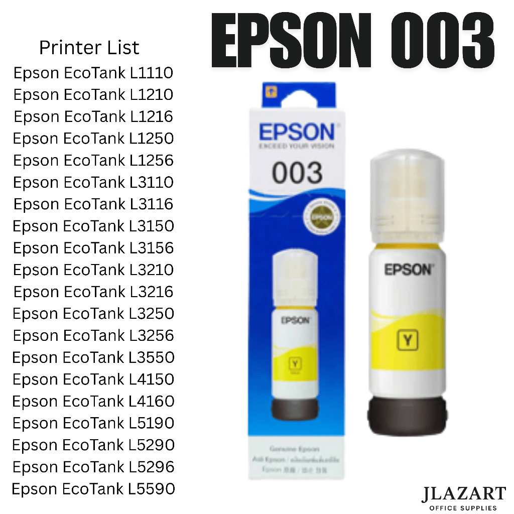 Epson ink 003 Yellow bottle ink 65ml. for L3110, L3150 | Shopee Philippines