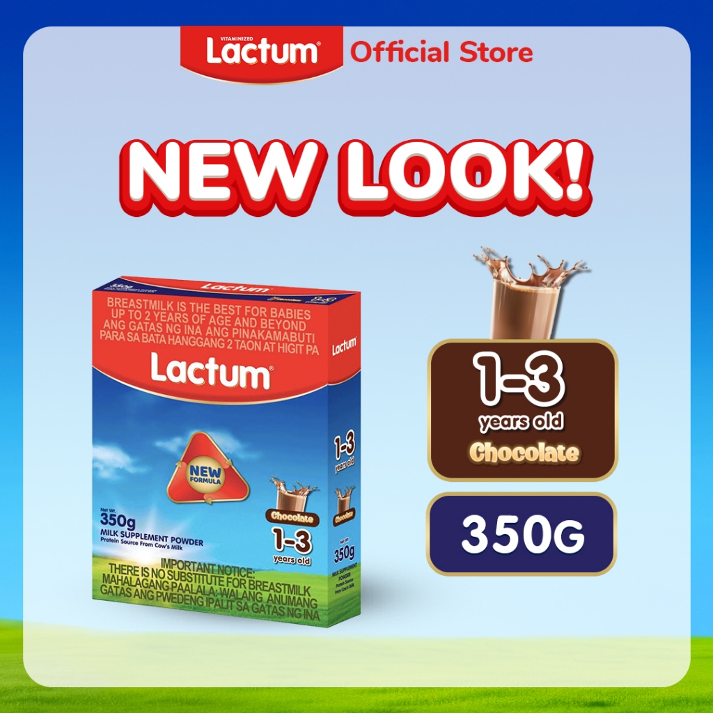 Lactum for 1-3 Years Old Chocolate Milk Supplement Powder 350g | Shopee ...