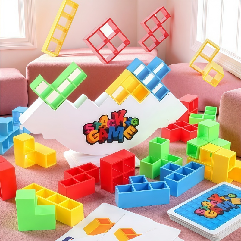 BBTOYS 48pcs Tetra Tower Balance Stacking Blocks Game Building Blocks ...