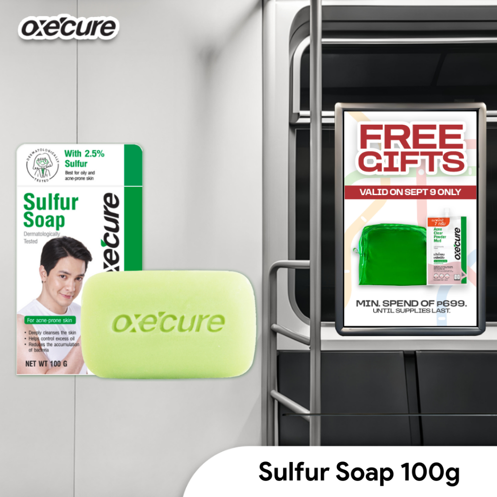 OXECURE Sulfur Soap 100g (Cleanser to fight pimples, white/blackheads ...