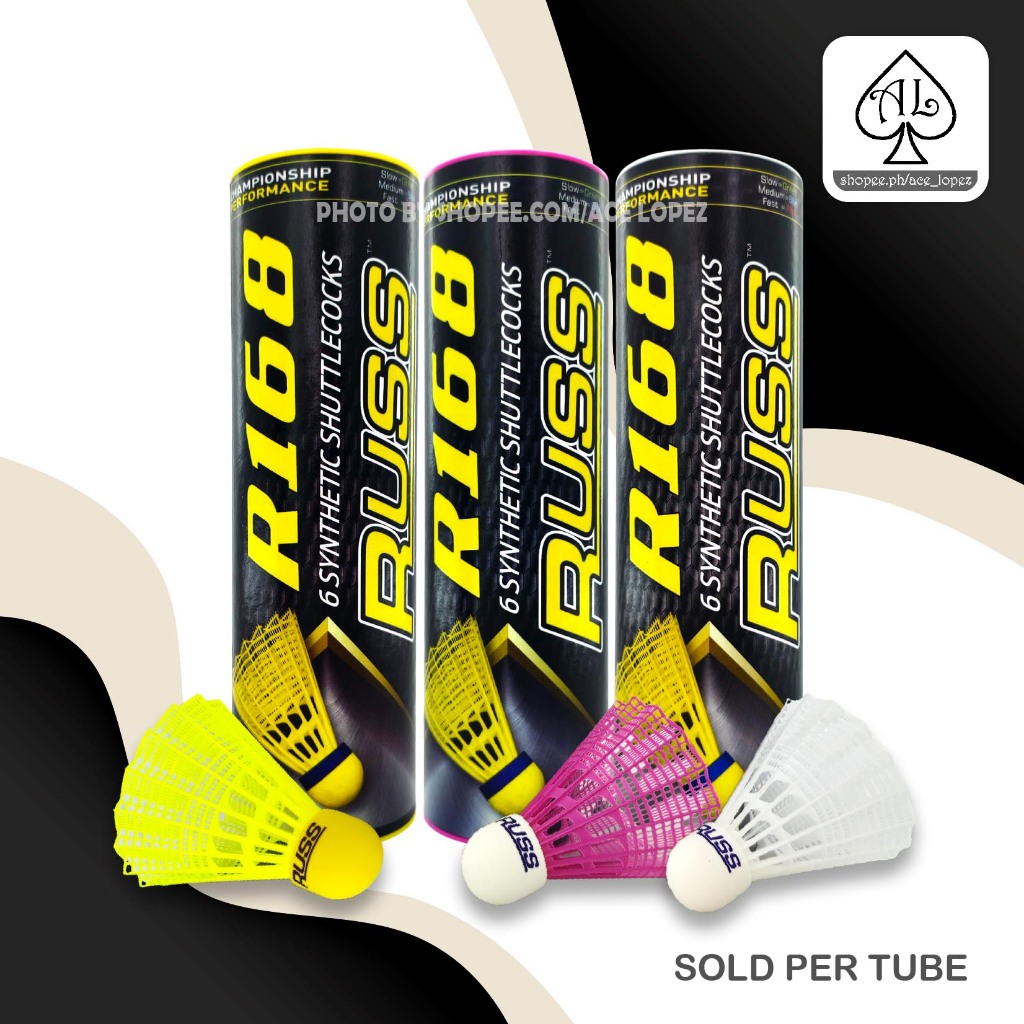 RUSS R168 6 Synthetic Shuttlecocks (Yellow, White, Pink) _ALS2127 ...