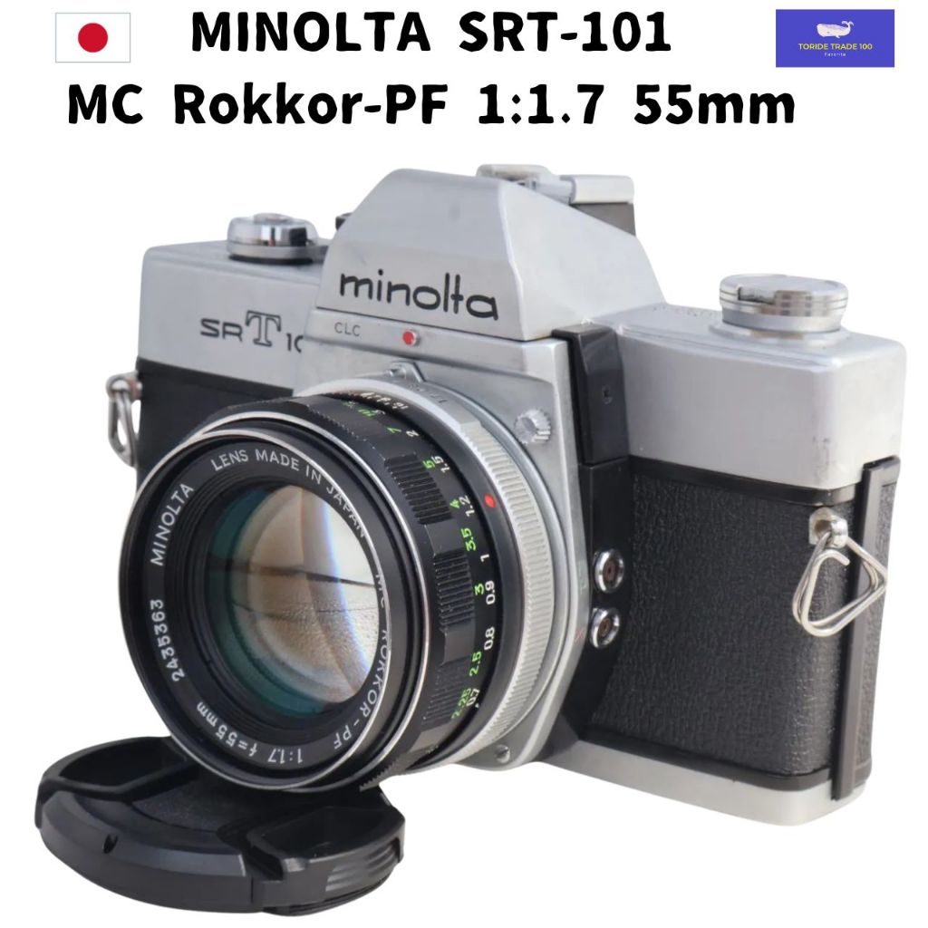 MINOLTA SR-T 101 Silver SLR Film Camera + MC Rokkor-PF 1:1.7 55mm MF ...