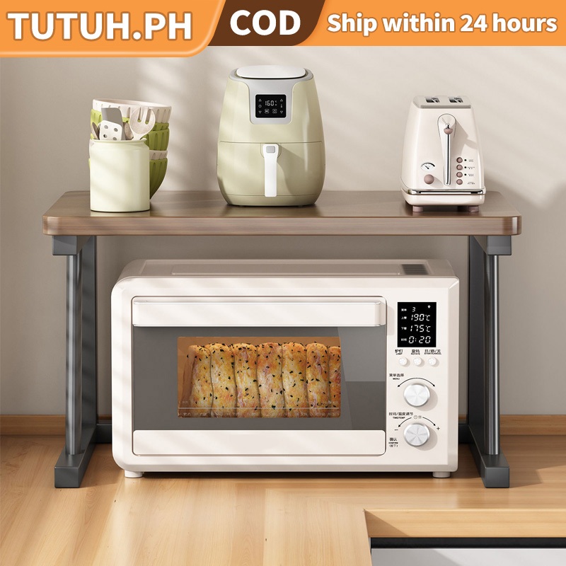 2 Tier Microwave Rack Modern Style Countertop Organizer Heavy Duty Oven ...