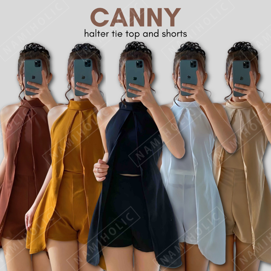 Namiholic Canny Halter Tie Top and Shorts Coords I Crepe Fabric I Sizes Available | Shopee ...