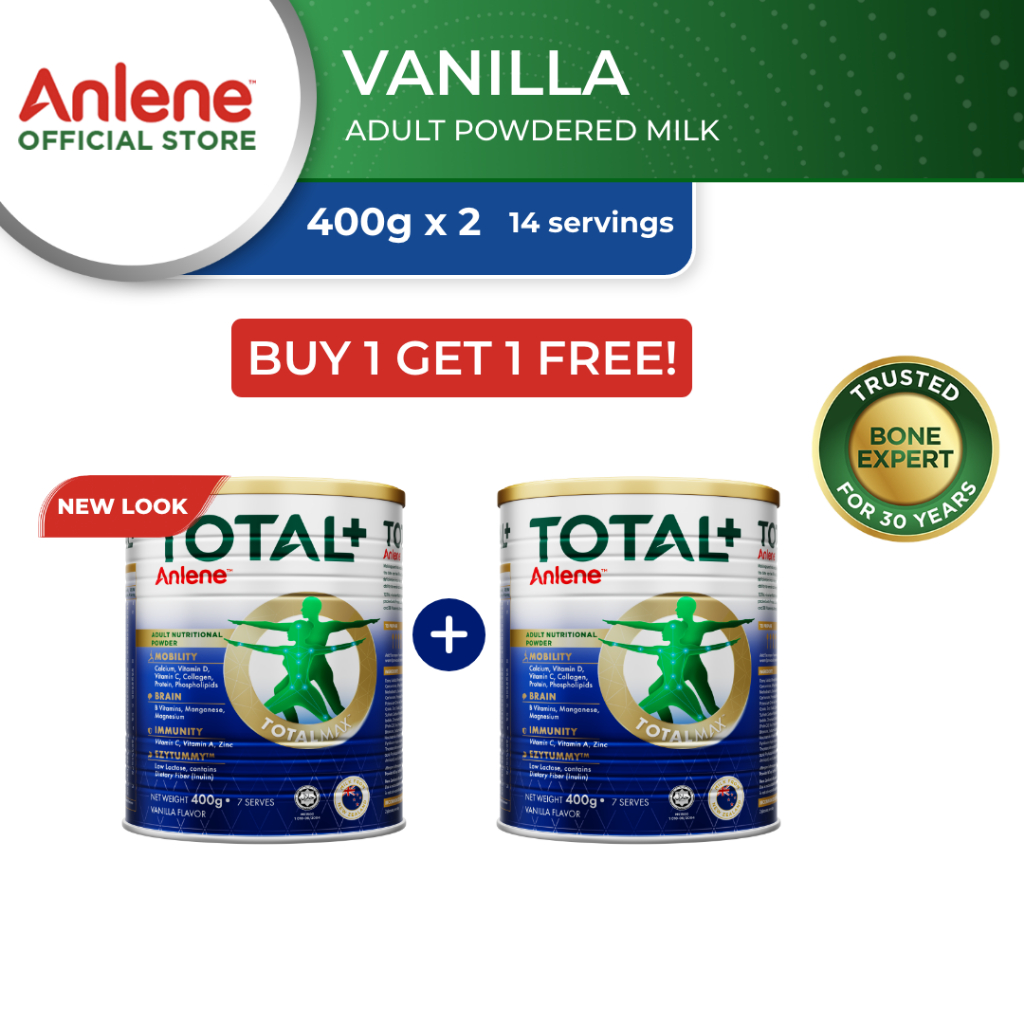 [B1T1] Anlene Total Plus Adult Milk Powder Plain 400g | Shopee Philippines