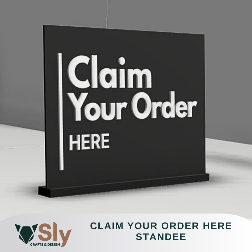Claim Your Order Here Standee | Freestanding Sign for Queueing and ...