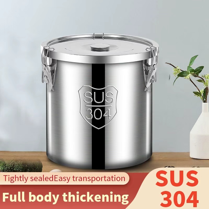 25kg Rice Storage Barrel - 304 Stainless Steel Airtight Seal, Anti-Bug ...