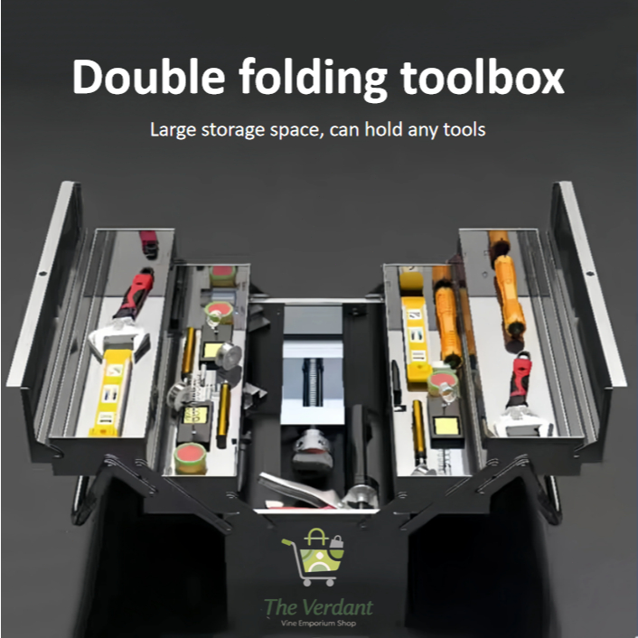 Stainless steel tool box home/car tool storage box auto repair folding ...