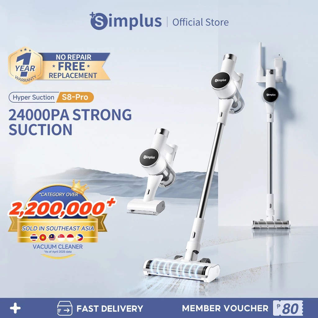 Simplus 24000Pa Cordless Vacuum Cleaner (LED Screen Vacuum Cleaner 6 ...