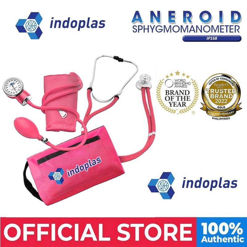 Indoplas Aneroid Blood Pressure Sphygmomanometer IP168 With Stethoscope | Shopee Philippines