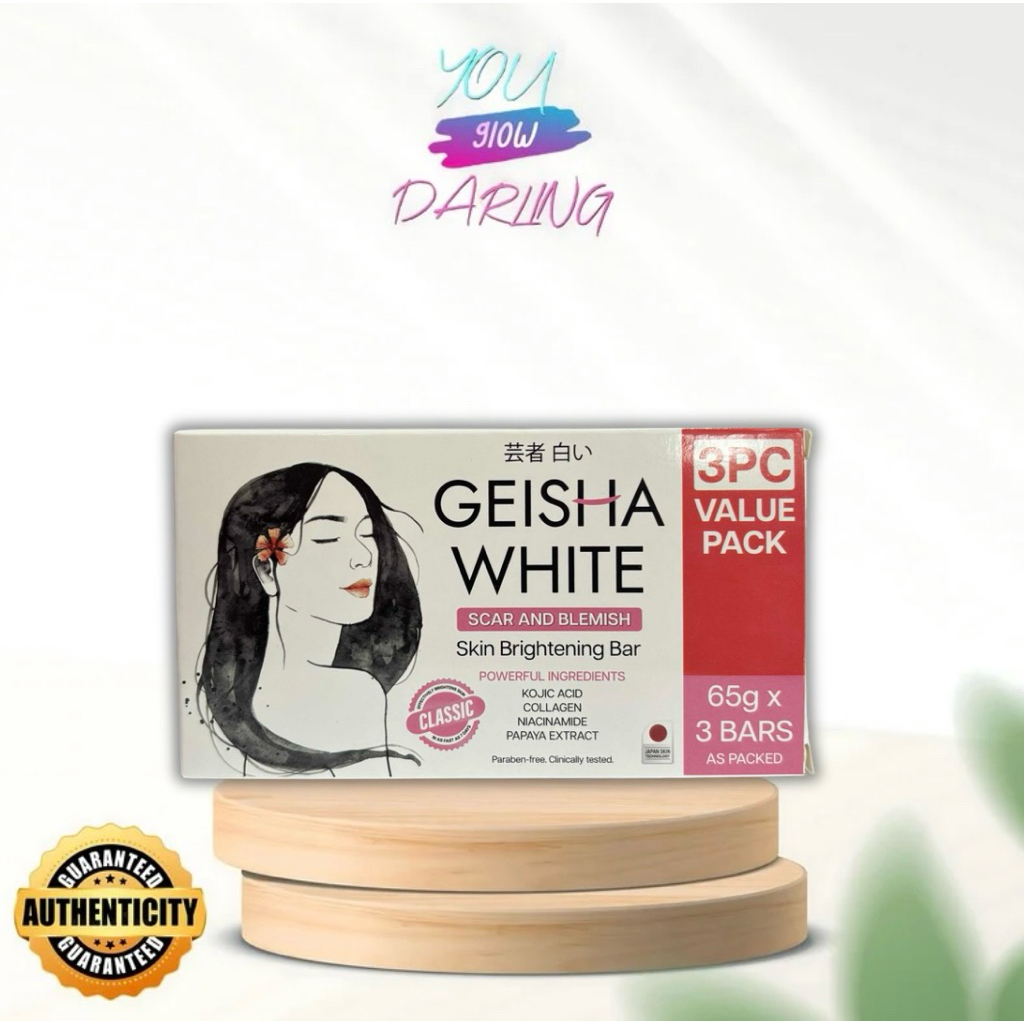 GEISHA WHITE Classic Intense Scar Blemish Skin Whitening Bar Soap Dark ...