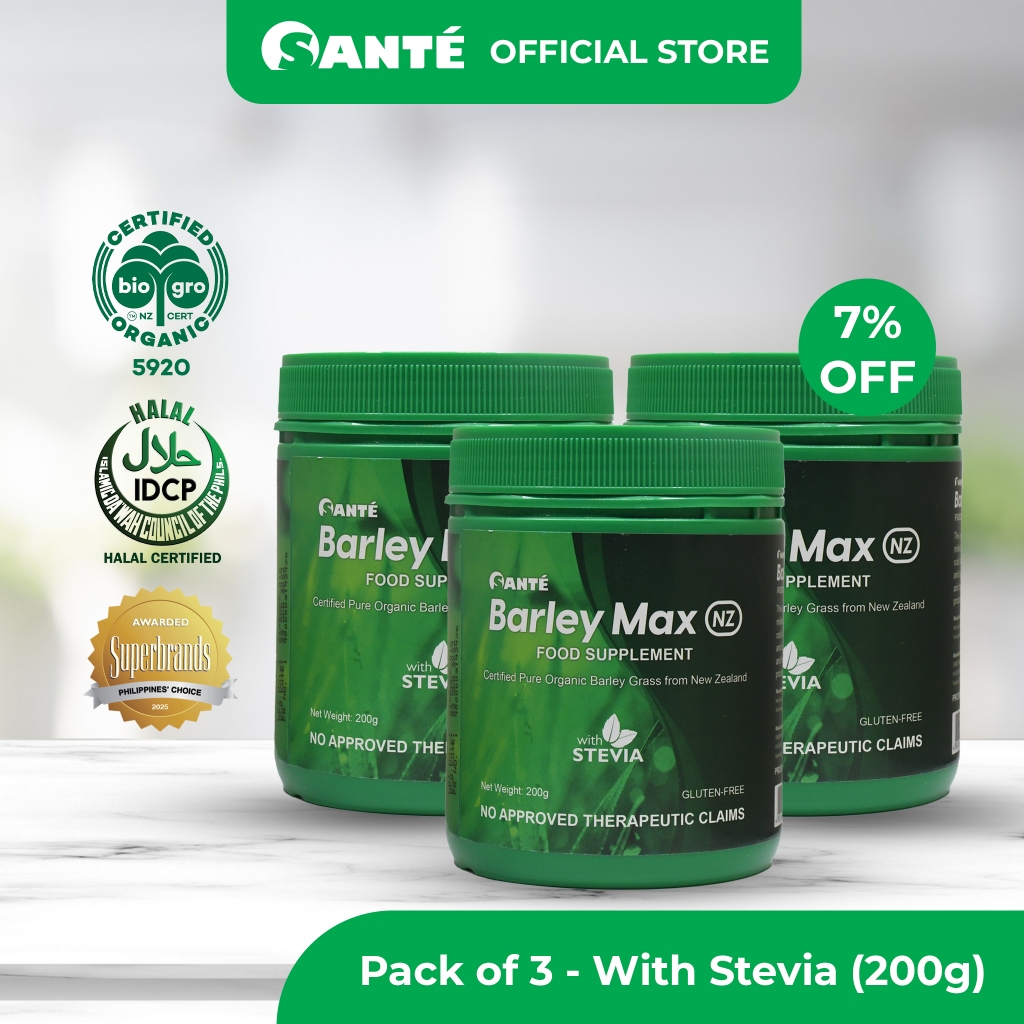 Santé Barley Max Powder 200g Canister with Stevia (Pack of 3 ...