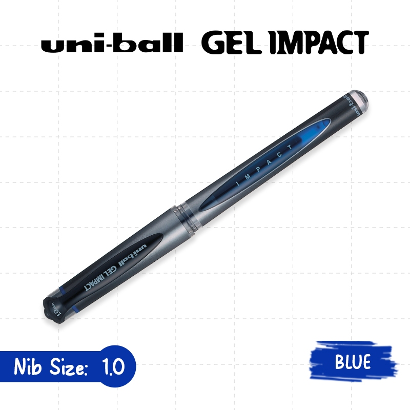 Uni-ball Gel Impact UM-153S 1.0mm BLUE | Bold Gel Pen | Smooth ...