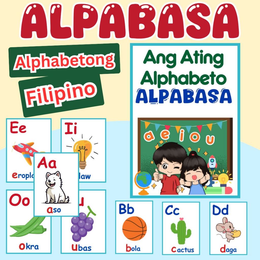 Alpabasa Alphabetong Filipino Flashcards Learning Materials SPED ...