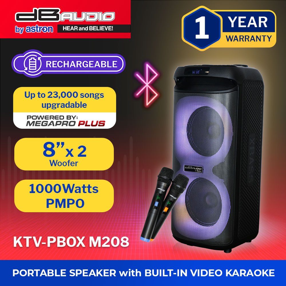 DB Audio By Astron KTVPBOXM208 Portable Speaker with Built-in Video ...