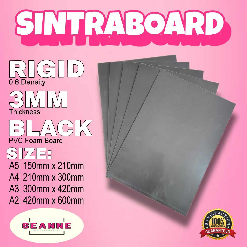 10pcs. 3mm Black Rigid Sintra Board A5 / A4 / A3 / A2 Size | Shopee ...