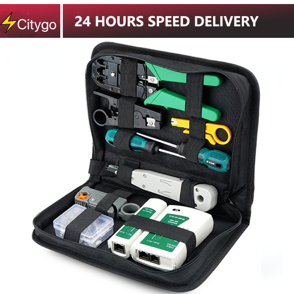 RJ45 RJ11 Crimper Lan Network Internet Cabling Hand Tools Kit Crimp ...