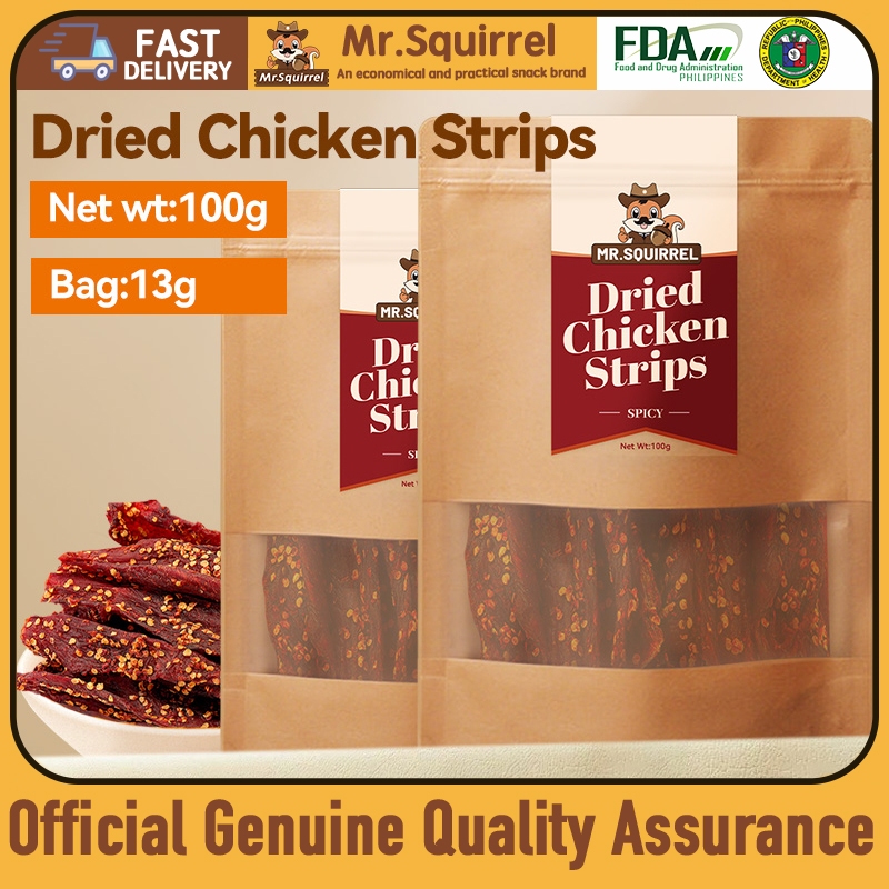 Mr.Squirrel High Protein Dried chicken Strips Halal food Spicy dried ...