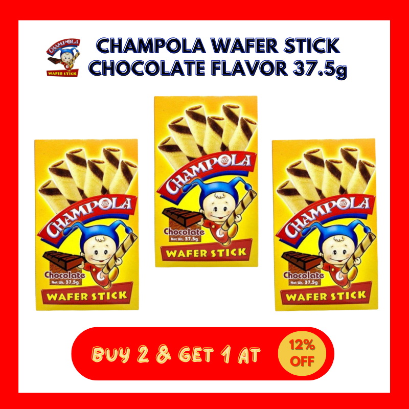 CHAMPOLA CHOCOLATE WAFER STICK 37.5g 3pieces | Shopee Philippines