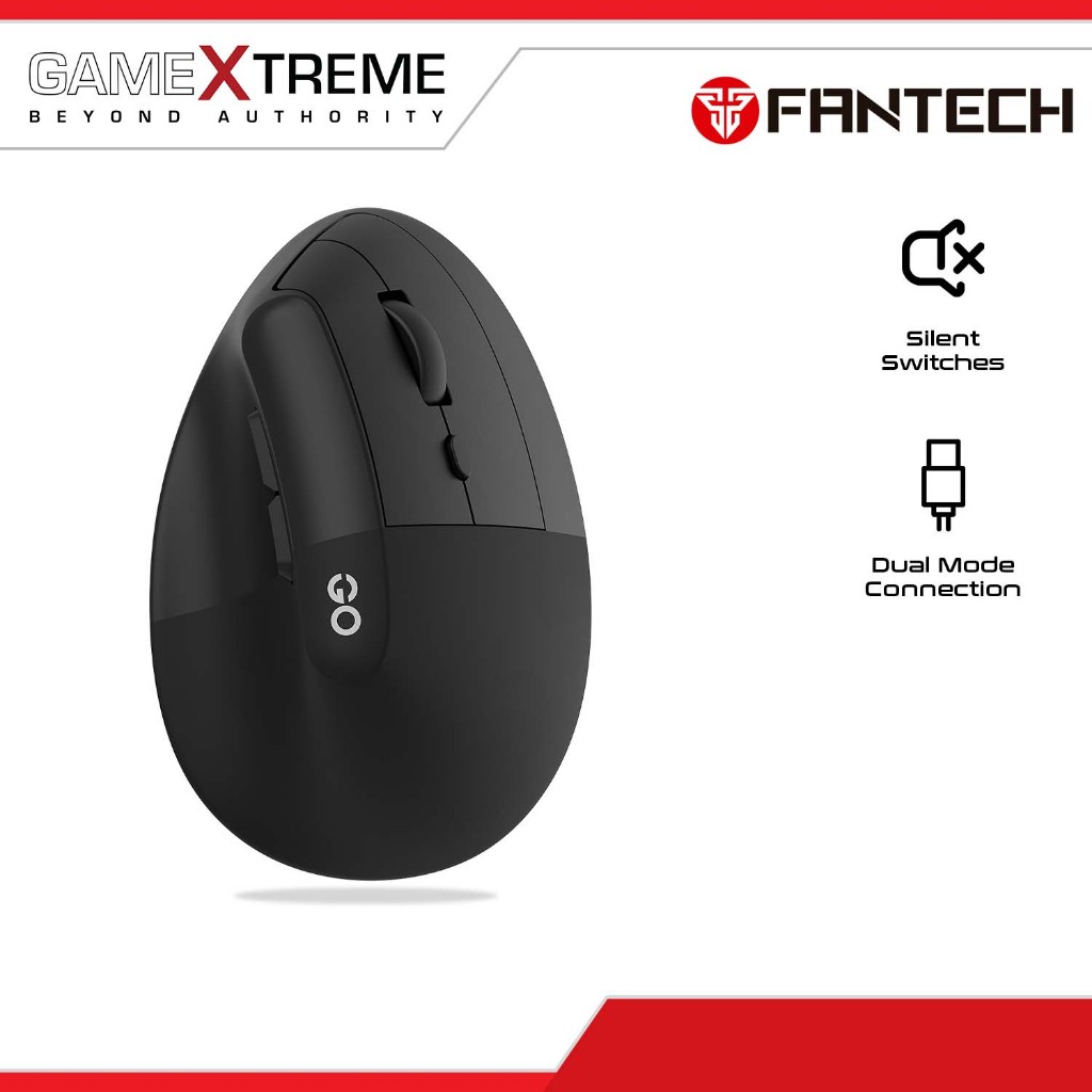 Fantech W195 Go Comfy Vertical Ergonomic Wireless Mouse Black | Shopee Philippines