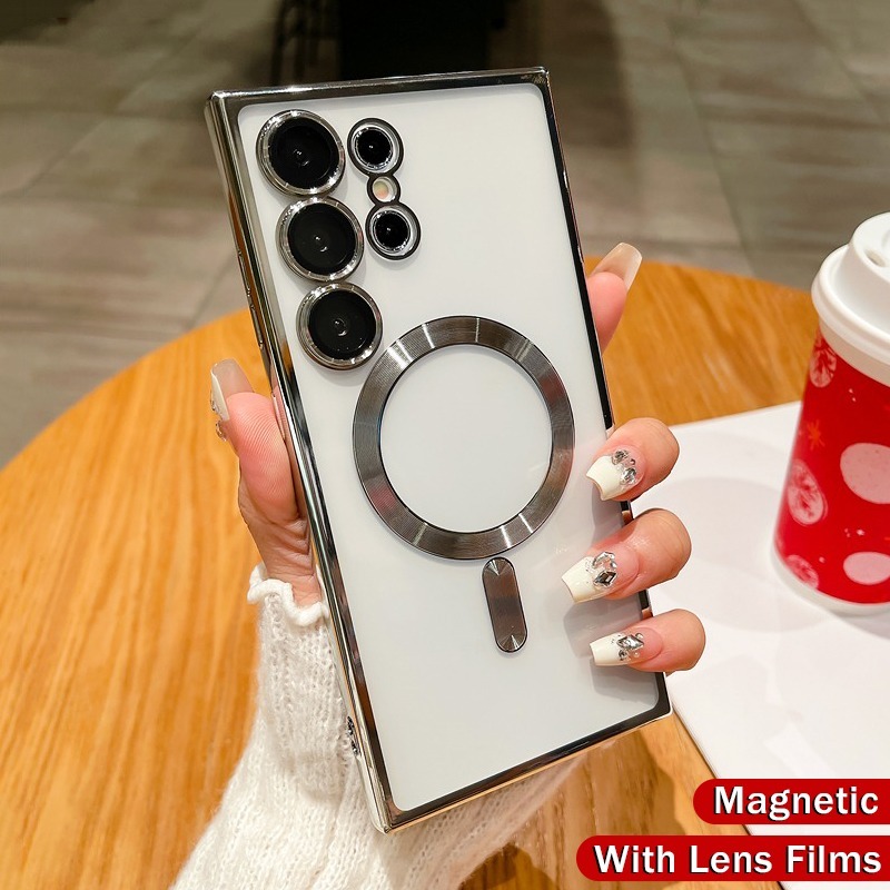 Magnetic Plating Samsung Case A56 A55 A54 A36 A35 A34 A26 A16 A15 A14 A06 A05S S25 Ultra S24 S23 ...
