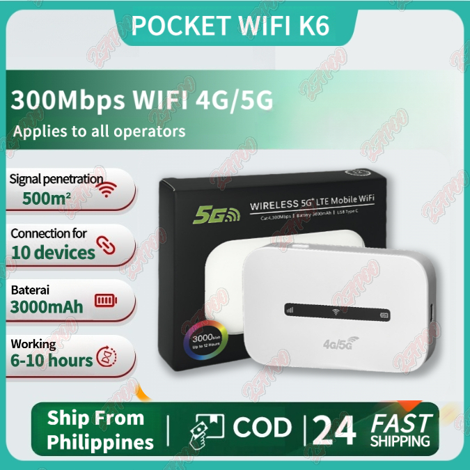 JAPO 3000mAh Bettery Pocket WiFi Openline 4G/5G LTE Hotspot Router ...