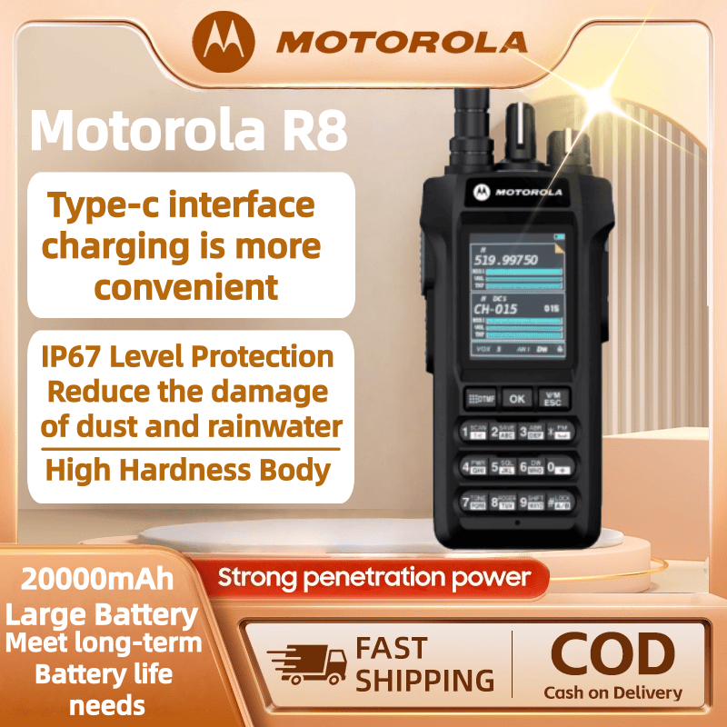 Motorola R8 IP68 waterproof walkie talkie VHF/UHF Radio 30W 20000mAh ...