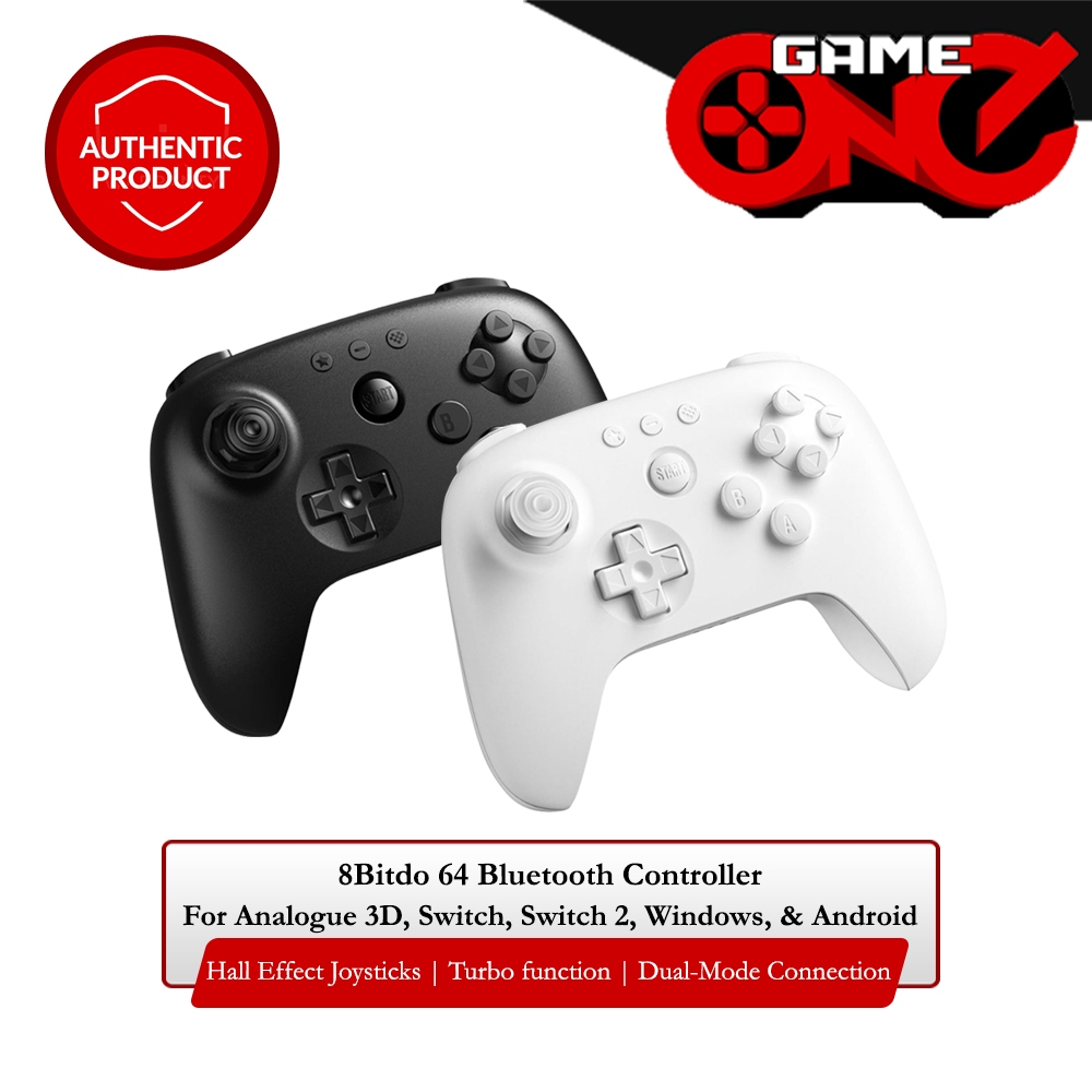 8Bitdo 64 Bluetooth Controller for Analogue 3D, Switch, Switch 2, Windows, & Android (80NE ...